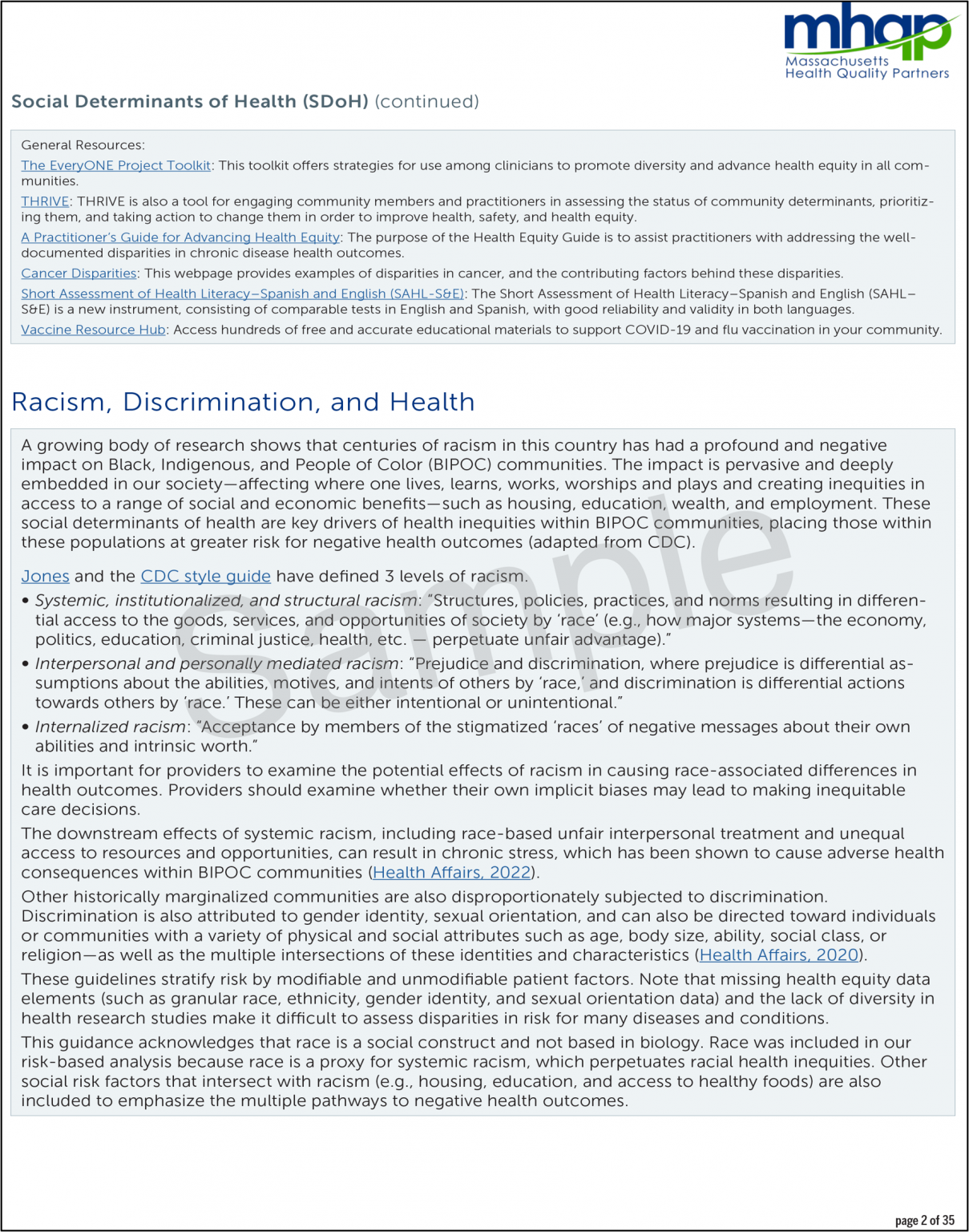 Adult Preventive Care Guidelines - MHQP - Collaborative Patient Engagement