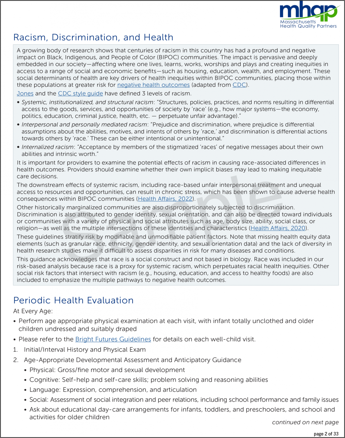 Pediatric Guidelines - Massachusetts Health Quality Partners